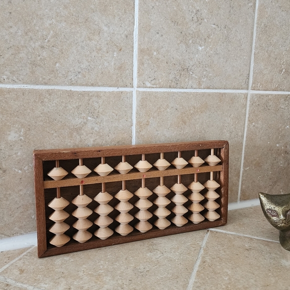 Handmade | Accents | Vintage Artisan Carved Natural Wood 9 Rows 5 Beads ...